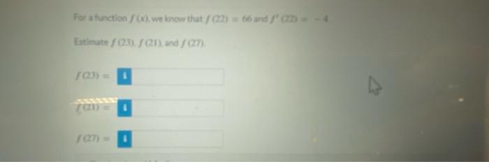 Solved For a function f(x). we know that f(22)=66 and | Chegg.com