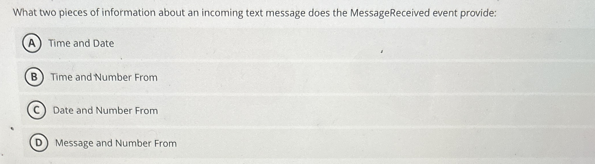 Solved What two pieces of information about an incoming text | Chegg.com