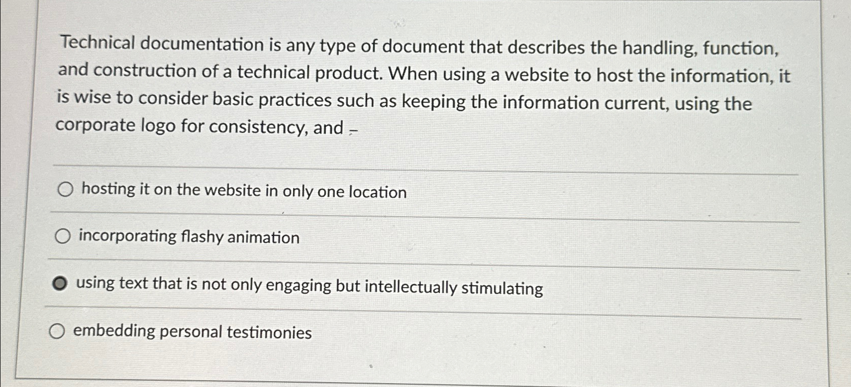 Solved Technical documentation is any type of document that | Chegg.com