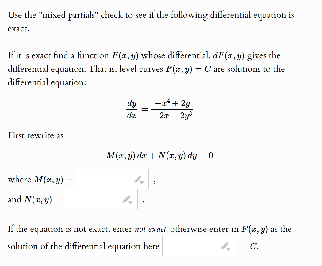 Solved Use the "mixed partials" check to ﻿see if ﻿the | Chegg.com