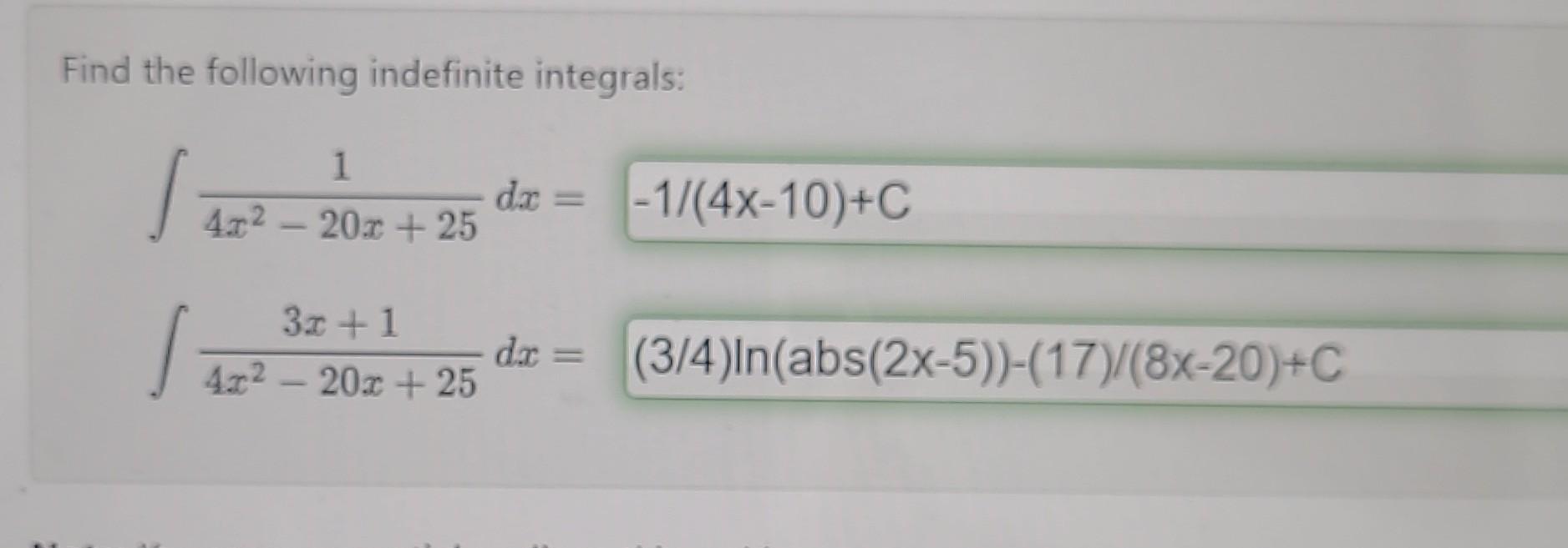Solved Find the following indefinite integrals: \\[ | Chegg.com