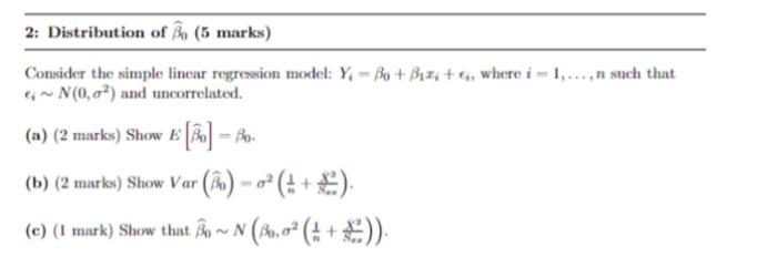 Solved Consider the simple linear regression model: | Chegg.com