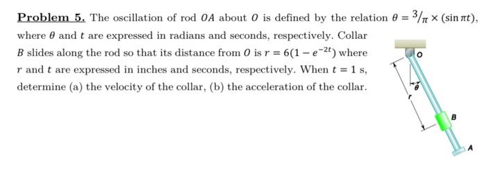 Solved Problem 5. The oscillation of rod OA about O is | Chegg.com