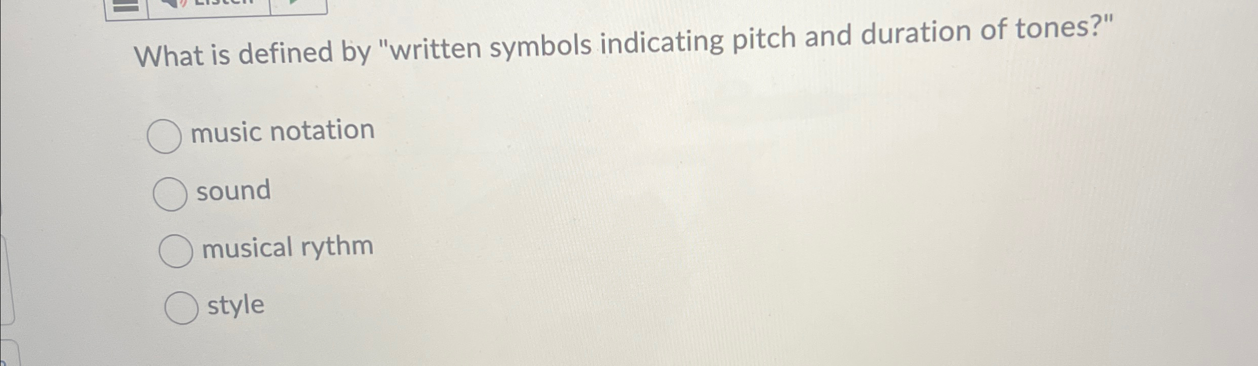 Solved What is defined by "written symbols indicating pitch | Chegg.com