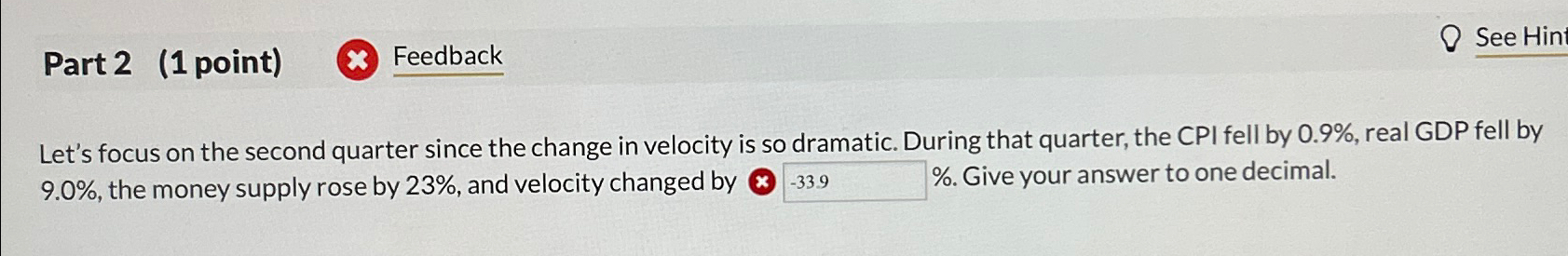 Solved Part 2 (1 ﻿point)FeedbackLet's focus on the second | Chegg.com