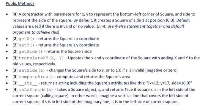 Solved 4 A Constructor With Parameters For Xy To 1093