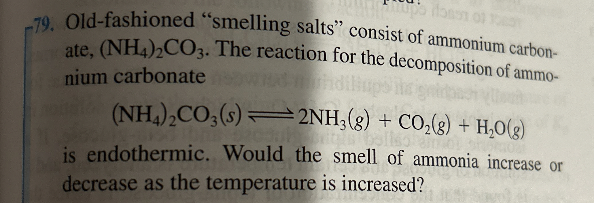 Solved Old-fashioned "smelling salts" consist of ammonium | Chegg.com