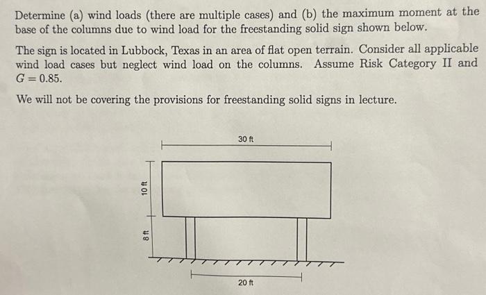 Determine (a) wind loads (there are multiple cases) | Chegg.com