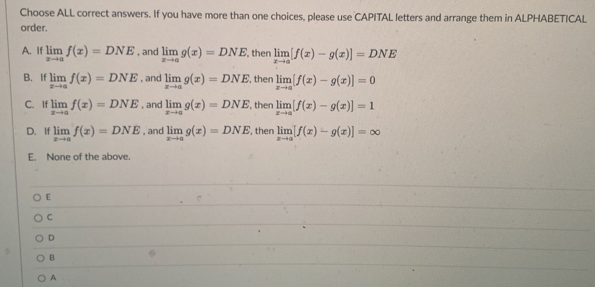 Solved Choose ALL correct answers. If you have more than one | Chegg.com