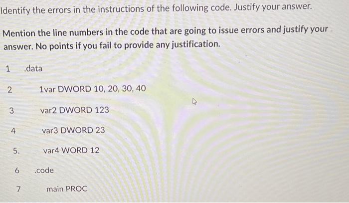 Solved Identify the errors in the instructions of the | Chegg.com