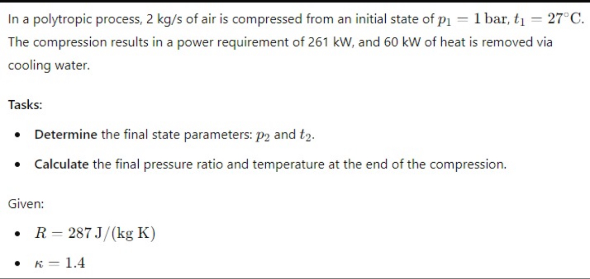 Solved In a polytropic process, 2kgs ﻿of air is compressed | Chegg.com