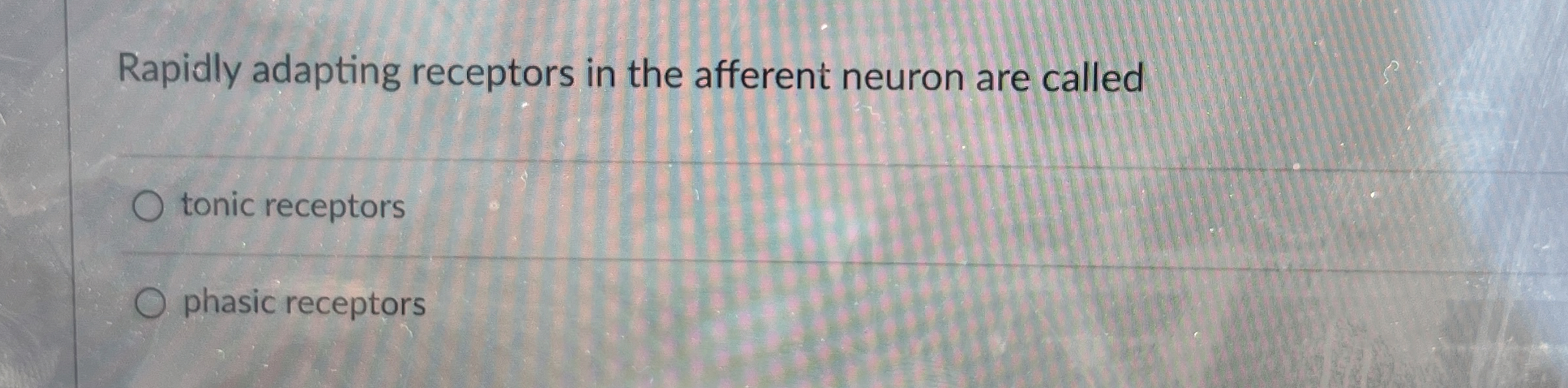 Solved Rapidly adapting receptors in the afferent neuron are | Chegg.com