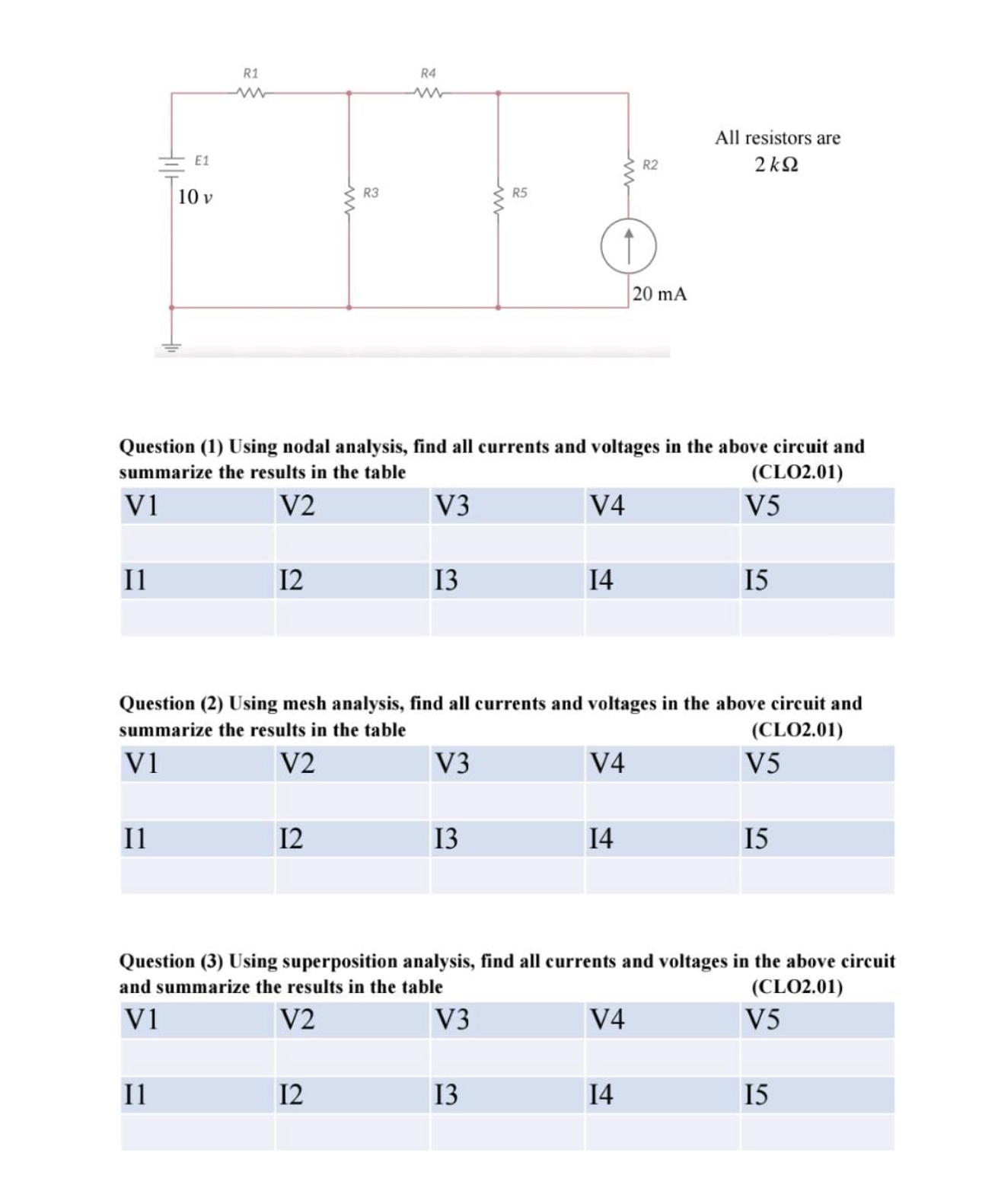 Solved Question (1) ﻿Using nodal analysis, find all currents | Chegg.com