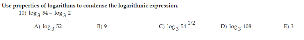 Solved Use properties of logarithms to condense the | Chegg.com