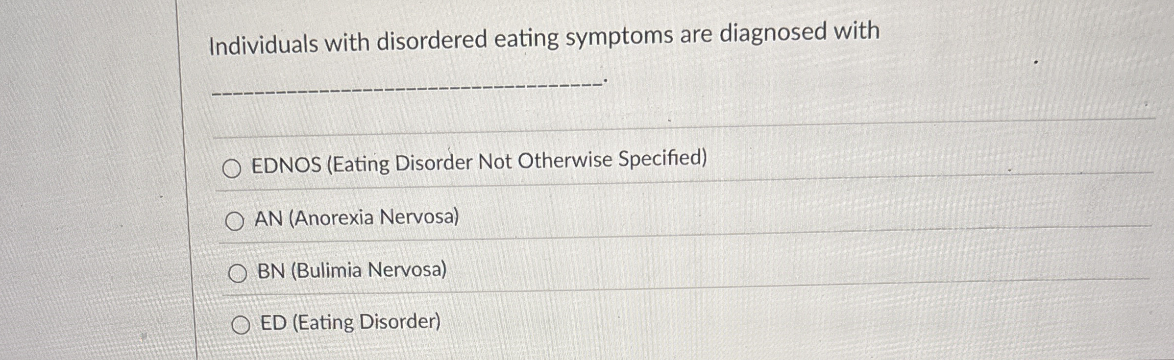 Solved Individuals with disordered eating symptoms are | Chegg.com