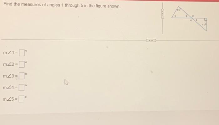 Solved Find the measures of angles 1 through 5 in the figure | Chegg.com