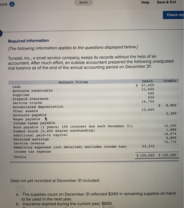 Solved vork Saved Help Save & Exit Check my Required | Chegg.com