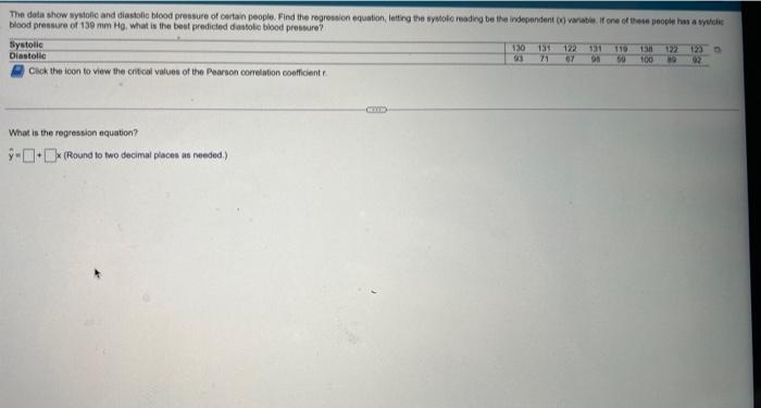 Solved Bisod pressure of 139 min He. What is the toet | Chegg.com