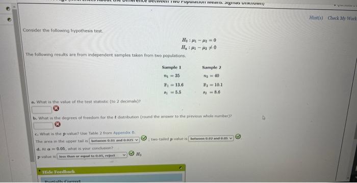 Solved Consider The Following Hypothesis Test