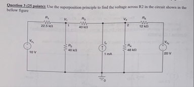 Solved Question 3 ( 25 ﻿points): Use the superposition | Chegg.com