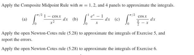 Solved Apply the Composite Midpoint Rule with m = 1, 2, and | Chegg.com