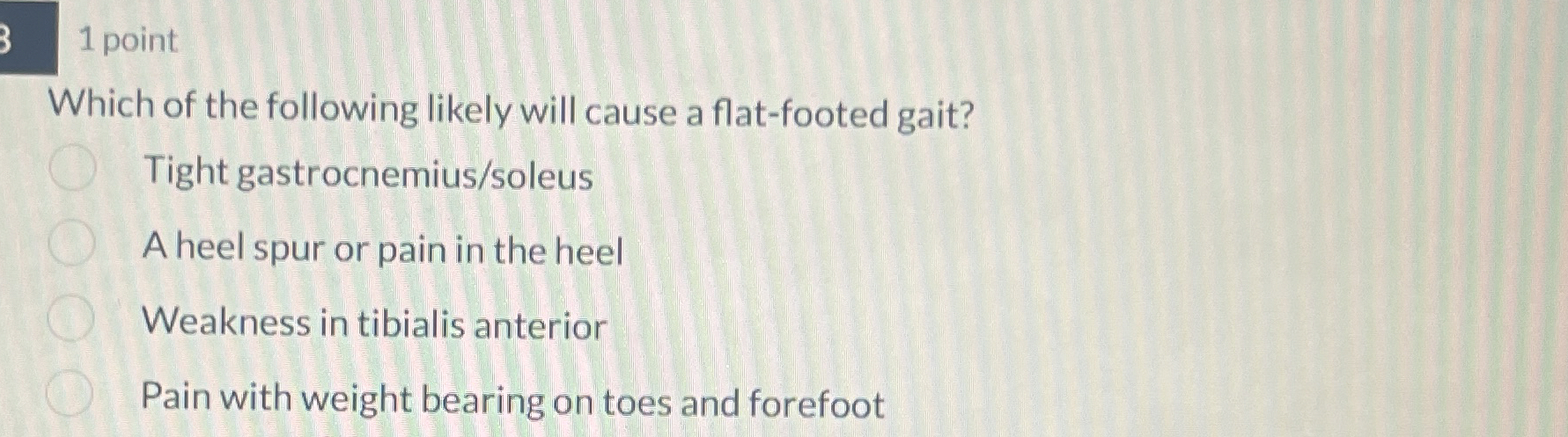 Solved 1 ﻿pointWhich of the following likely will cause a | Chegg.com