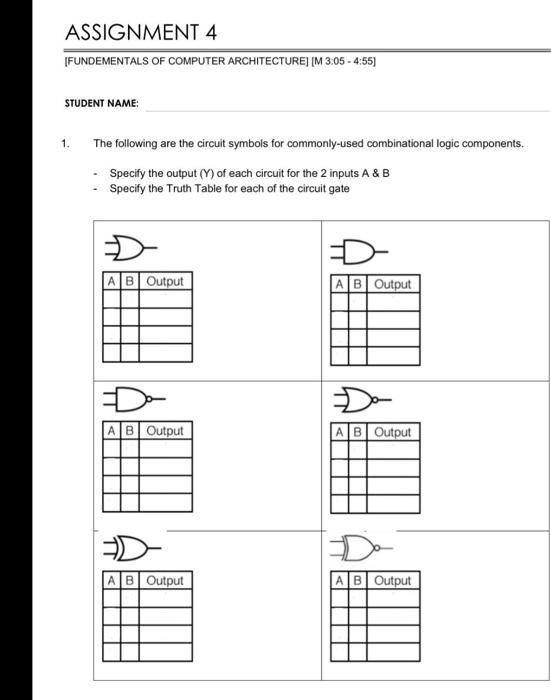 Solved ASSIGNMENT 4 [FUNDEMENTALS OF COMPUTER ARCHITECTURE] | Chegg.com