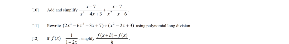 Solved [10] ﻿Add and simplify x-7x2-4x+3+x+7x2-x-6. | Chegg.com