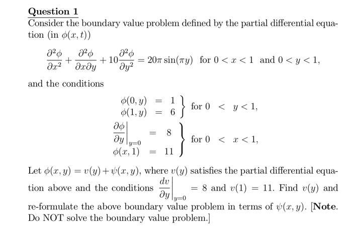 Solved Question 1 Consider the boundary value problem | Chegg.com