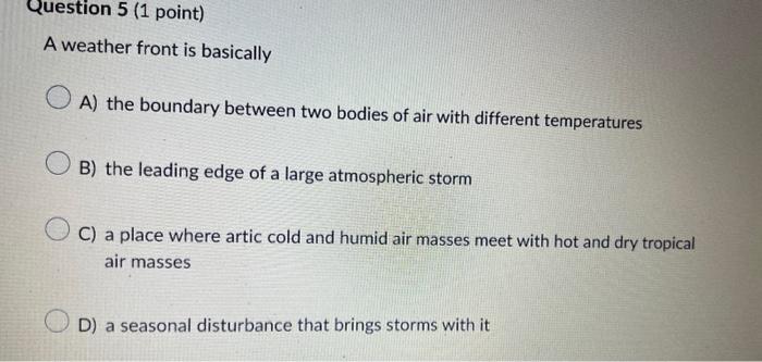 Solved When two air masses of vastly different temperatures | Chegg.com