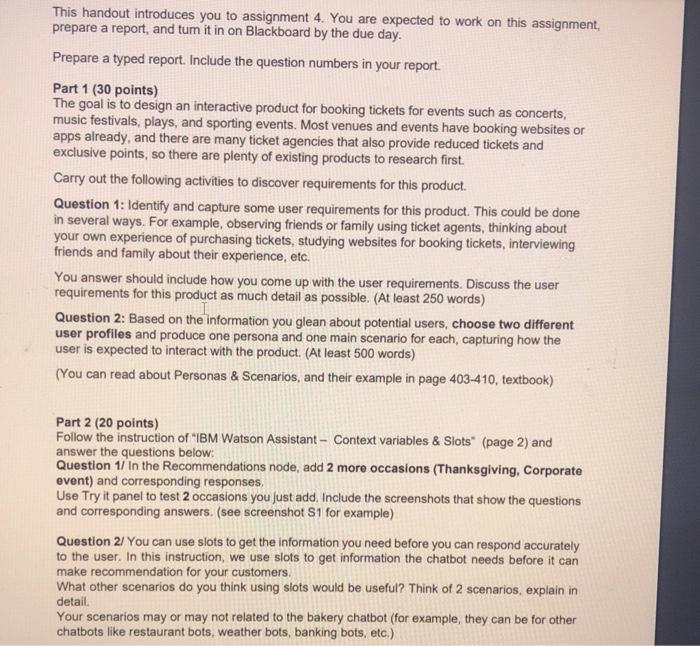 This handout introduces you to assignment 4. You are | Chegg.com