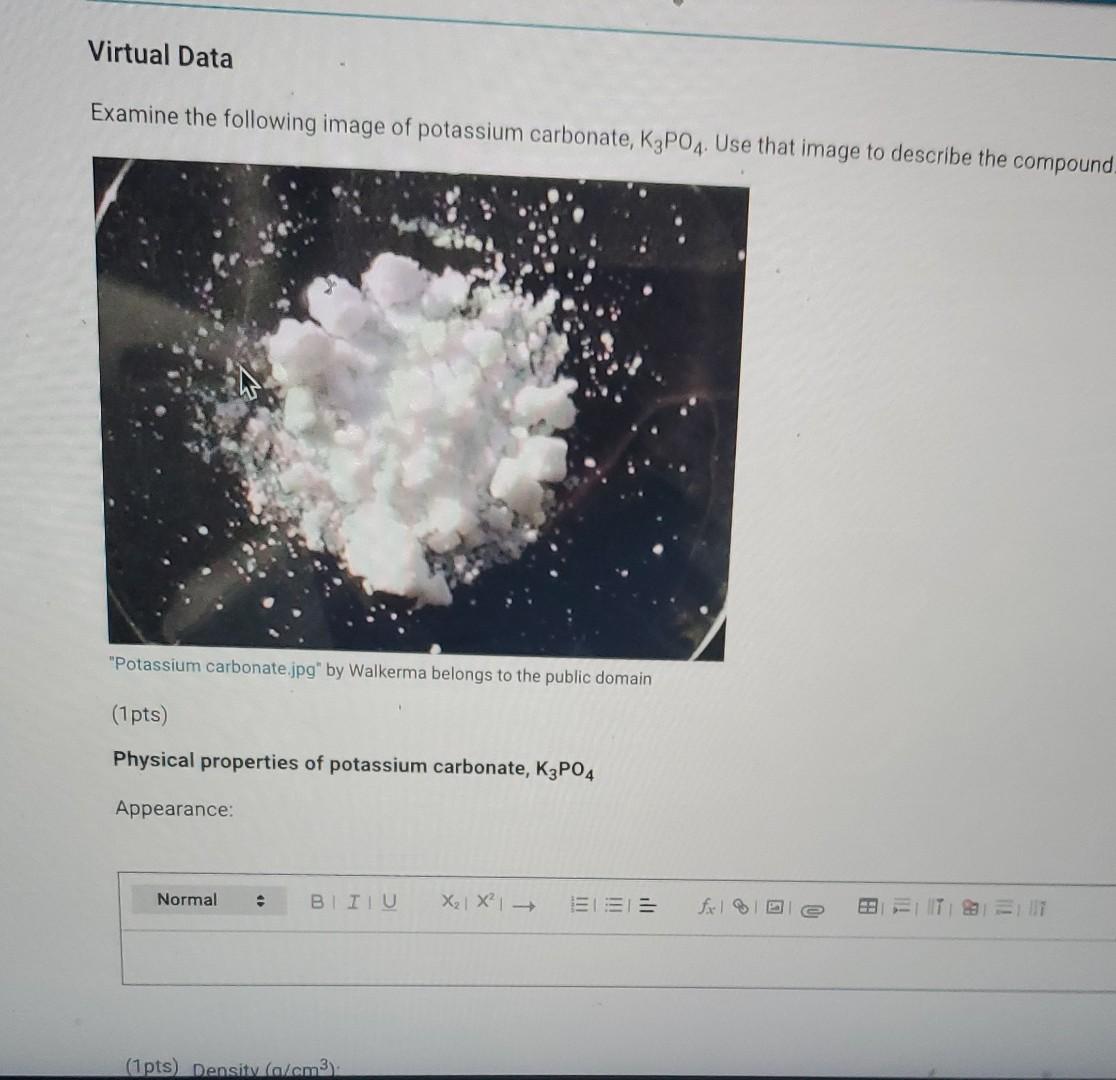 Solved Virtual Data Examine the following image of potassium | Chegg.com