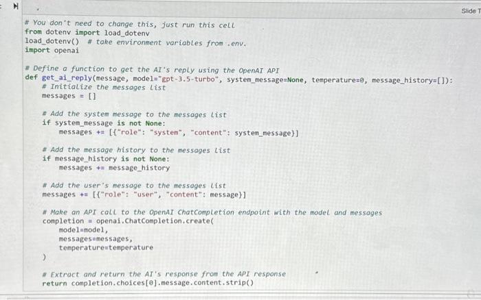 Solved "You don't need to change this, just run this cell | Chegg.com