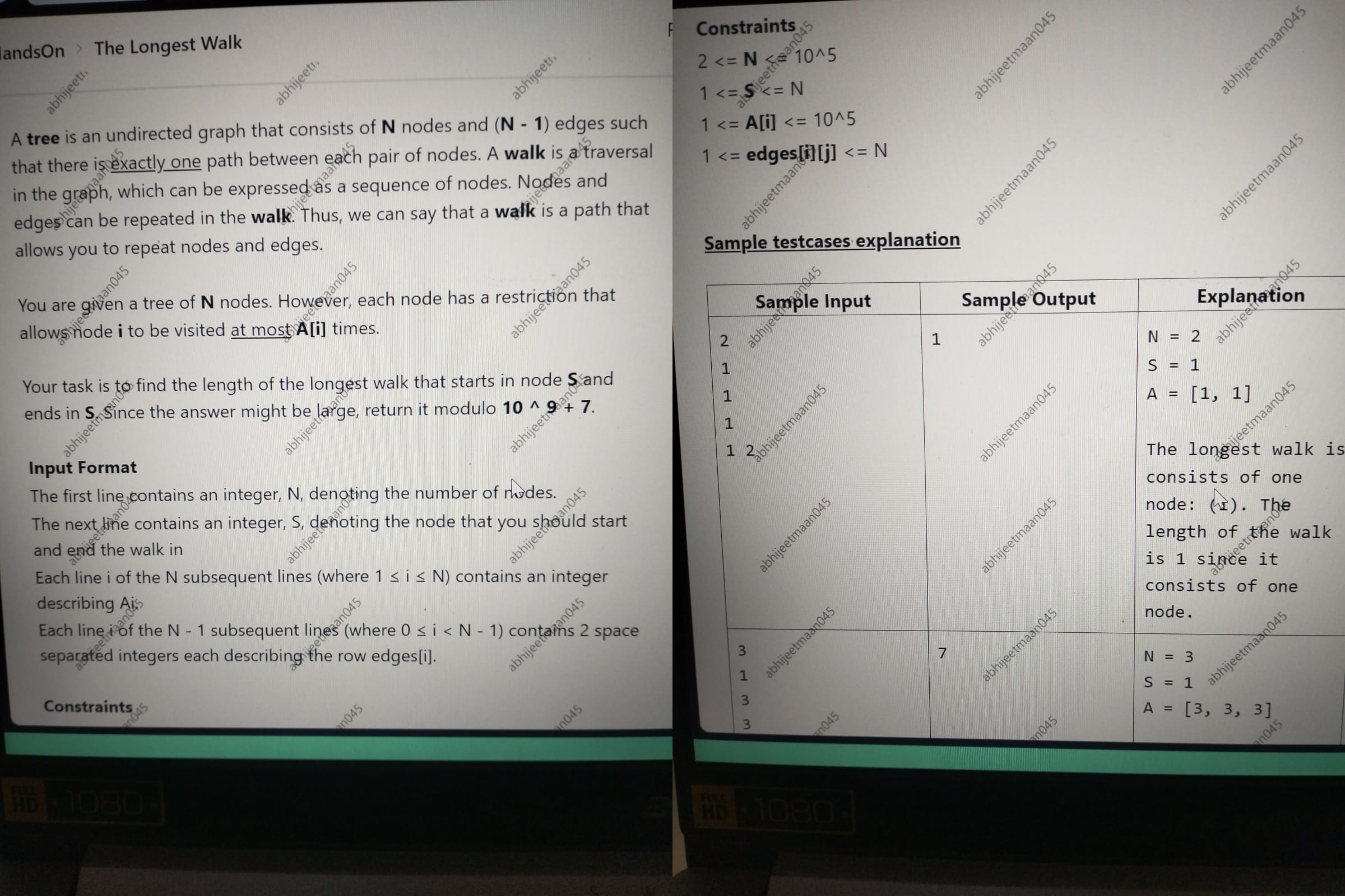 Solved A tree is an undirected graph that consists of N | Chegg.com