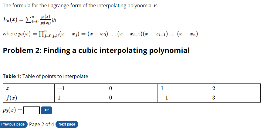 Solved The formula for the Lagrange form of the | Chegg.com