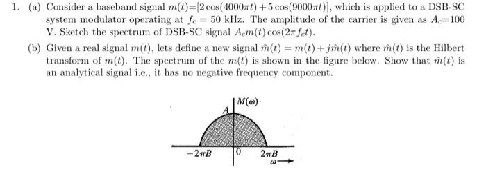 (a) Consider a baseband signal | Chegg.com