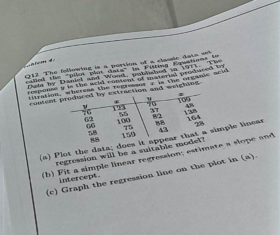 Solved rablem 4:Q12. ﻿The following is a portion of a | Chegg.com