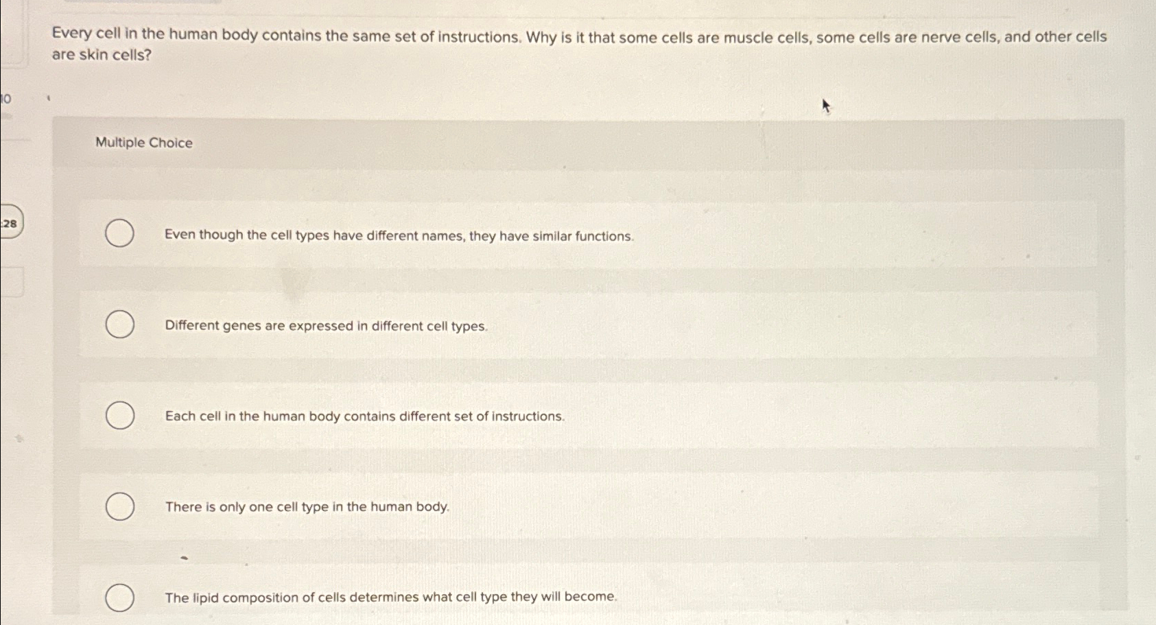 Solved Every cell in the human body contains the same set of | Chegg.com