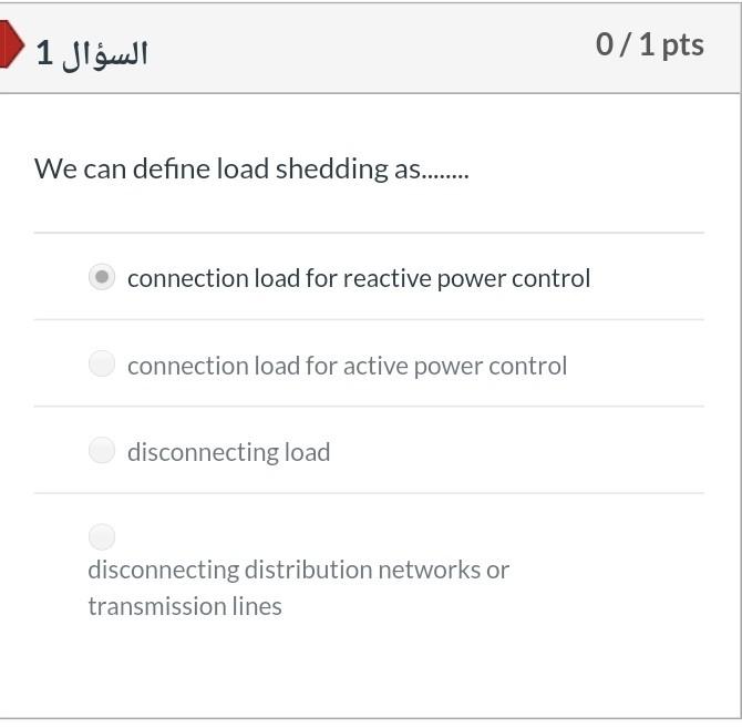 Solved السؤال 2 0/1 pts STATCOM is : Frequency control | Chegg.com