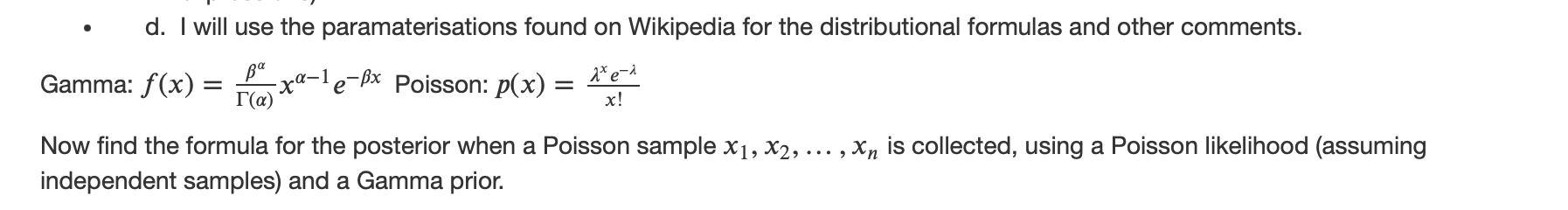 Solved d. ﻿I will use the paramaterisations found on | Chegg.com