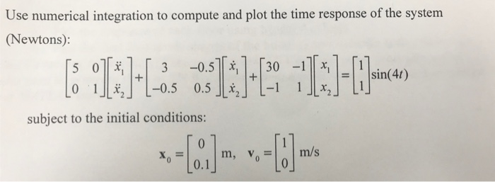 Use numerical integration to compute and plot the | Chegg.com