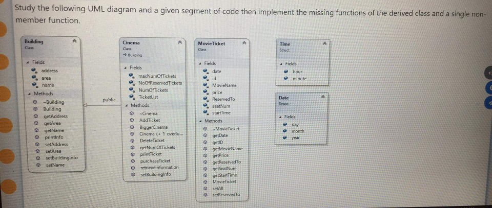 Study the following UML diagram and a given segment | Chegg.com