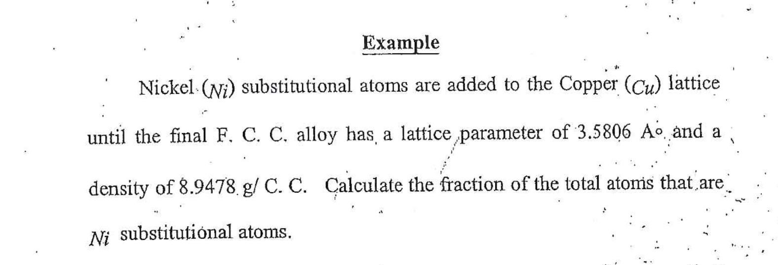 Solved ExampleNickel (Nii) ﻿substitutional atoms are added | Chegg.com