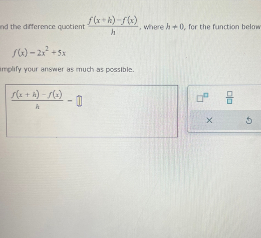 Solved nd the difference quotient f(x+h)-f(x)h, ﻿where h≠0, | Chegg.com