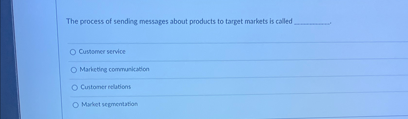 Solved The process of sending messages about products to | Chegg.com