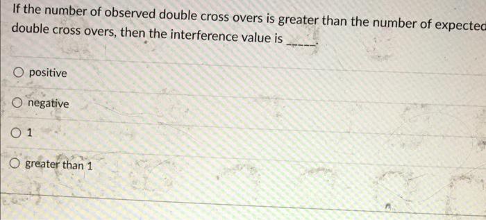 Solved If the number of observed double cross overs is | Chegg.com