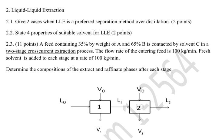 Solved 2. Liquid-Liquid Extraction 2.1. Give 2 cases when | Chegg.com