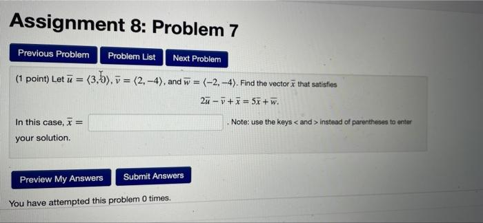 Solved Assignment 8: Problem 7 = Previous Problem Problemn | Chegg.com Solved Assignment 8: Problem 7 = Previous Problem Problemn | Chegg.com