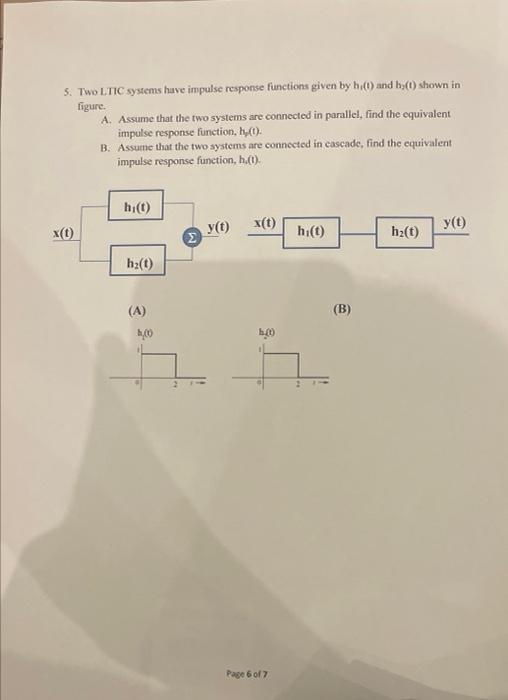 Solved 5 Two Ltic Sysems Have Impulse Response Functions