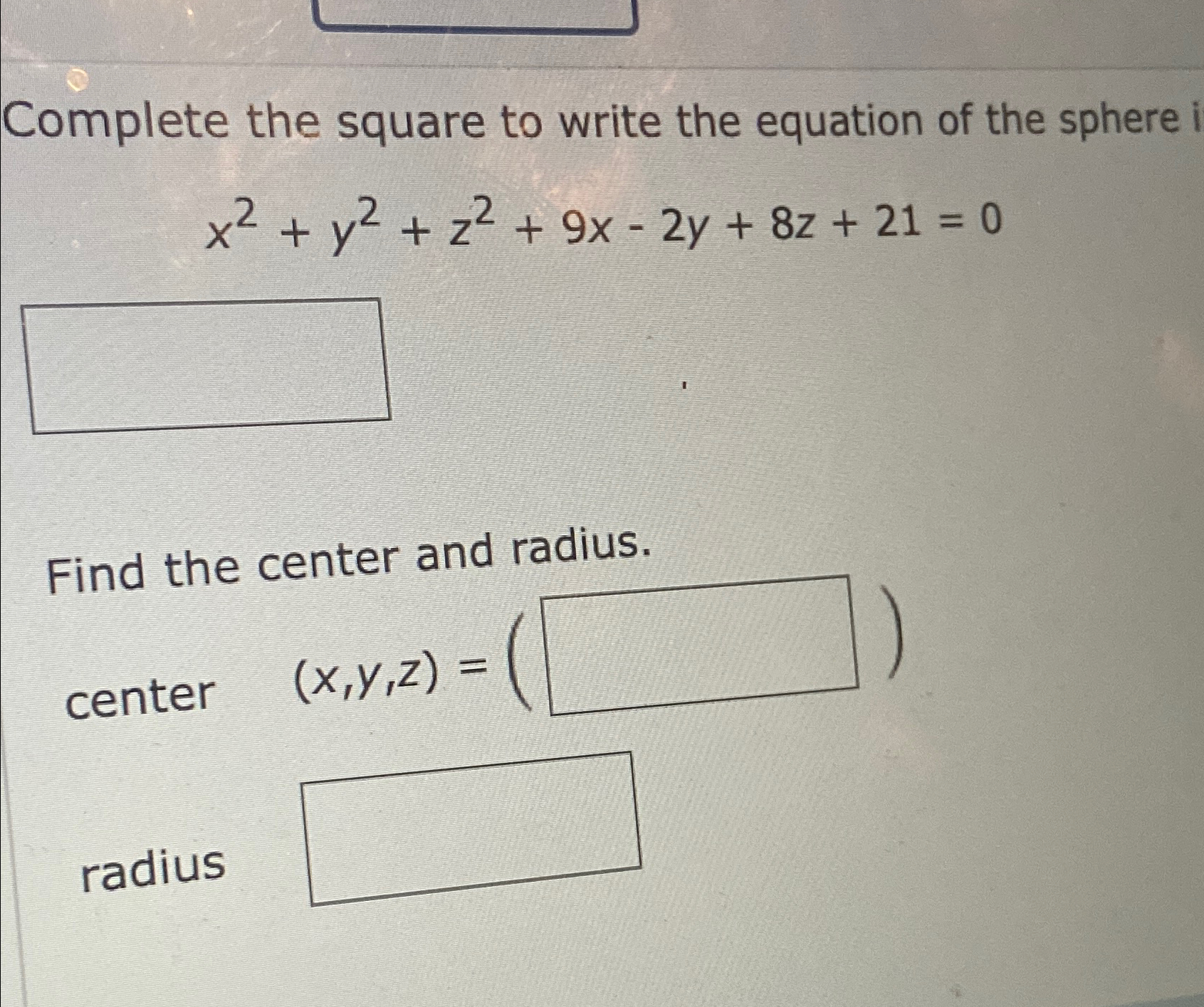 Solved Complete the square to write the equation of the | Chegg.com